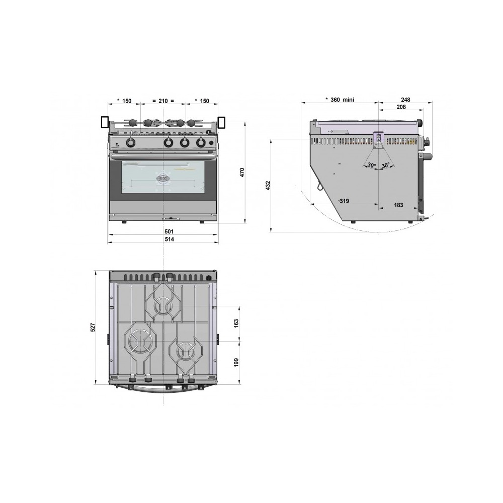 Bretagne keuken met driepits oven/grill - Eno Eno