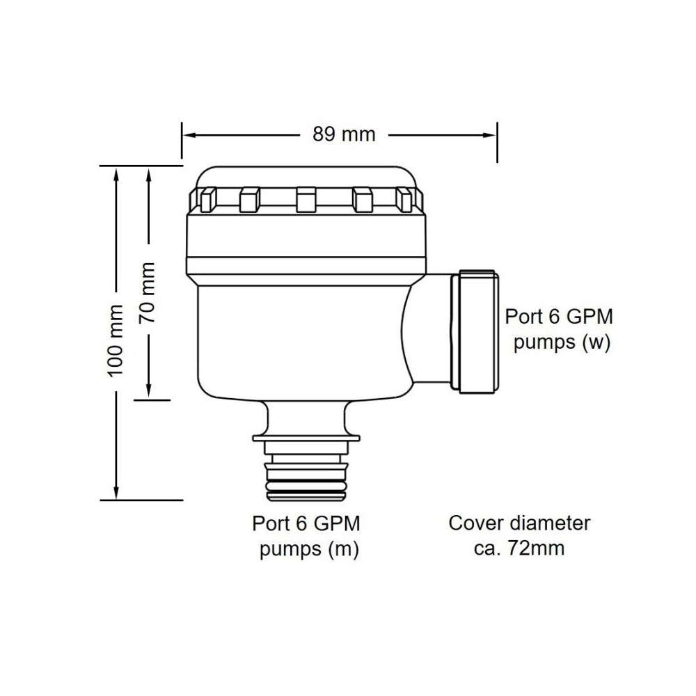 Jabsco 46400-0711 - Pumpgard filter 90° | HiNelson
